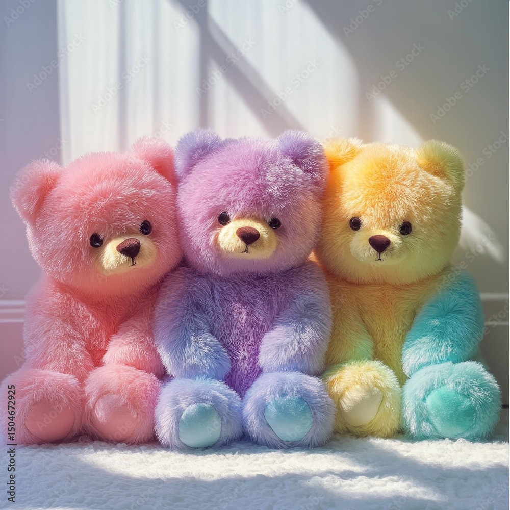 Rainbow Teddy Bears The Sweetest Friends You Could Ever Find Stock ...