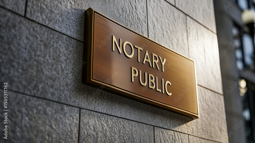 Foto de Stock Notary public sign on a building's exterior wall | Adobe ...