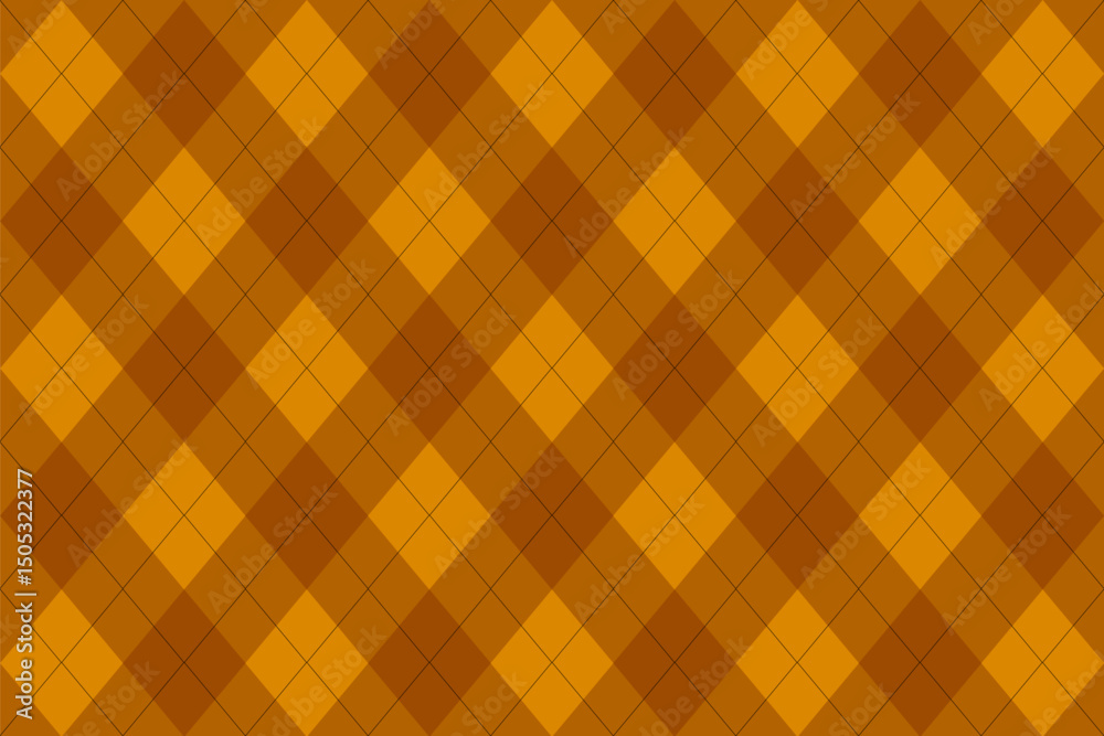 Warm orange and brown Halloween argyle pattern with layered diamond ...