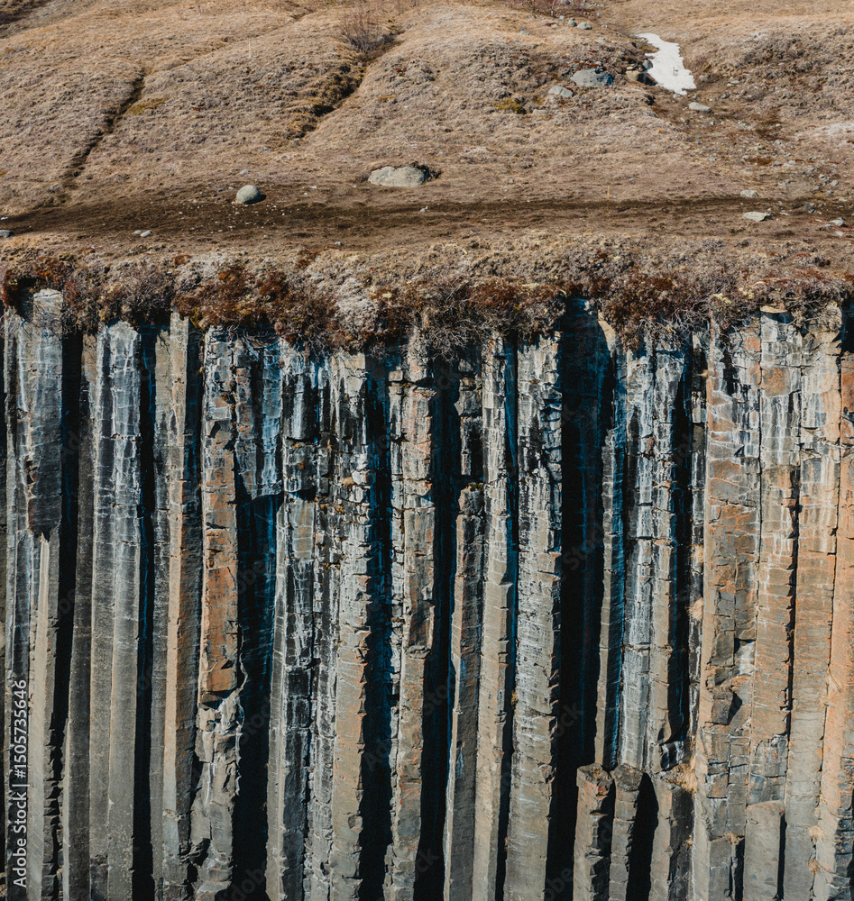 basalt column cliffs of studlagil canyon in east i | WallsHeaven ...