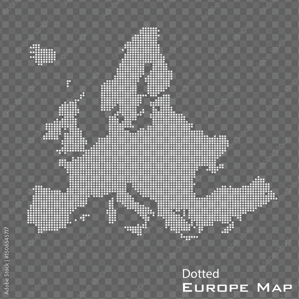Dotted Europe map isolated on transparent background. vector ...