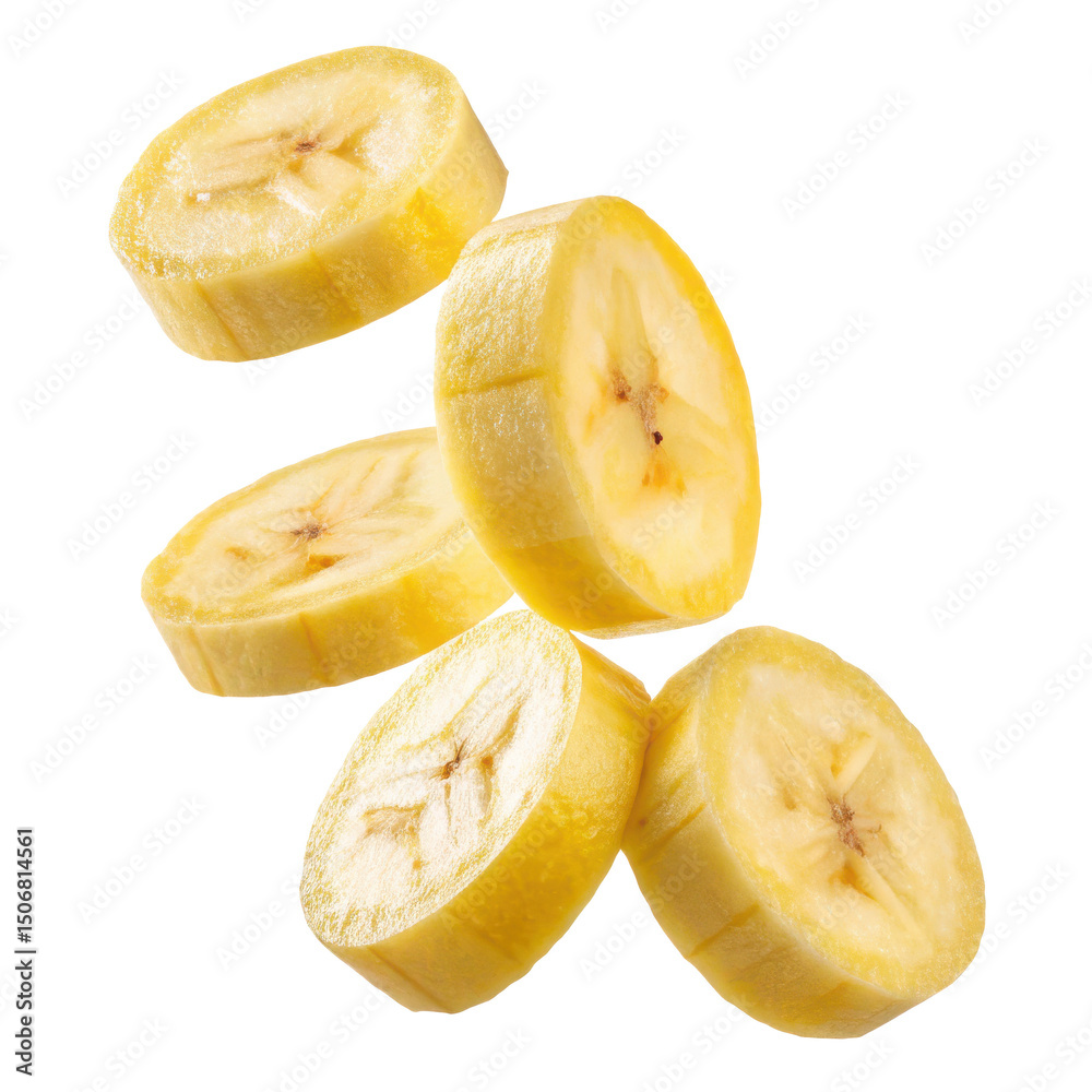 banana slices png flying banana png fruit cutout png delicious snack png tropical food png ...