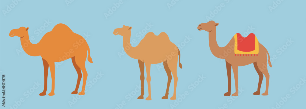 Vektor Islamic Camel Icon Collection for Eid al-Adha Qurban Animal ...