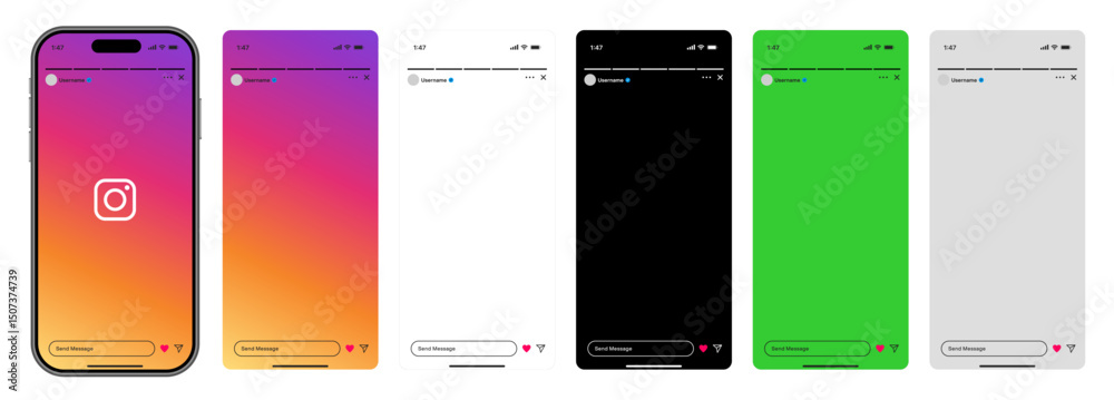 Instagram story mockup template with updated 2025 grid size. New ...