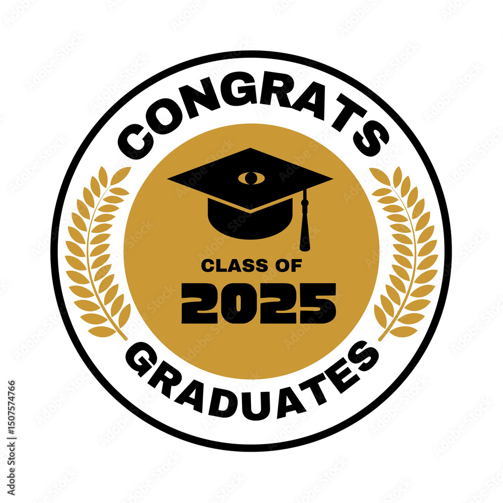 CONGRATS stamp, graduates logo, design Class of 2025, Congrats ...