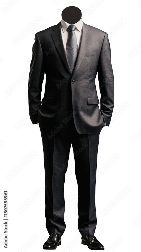 Headless Man in a Dark Suit, Professional Attire in Transparent ...