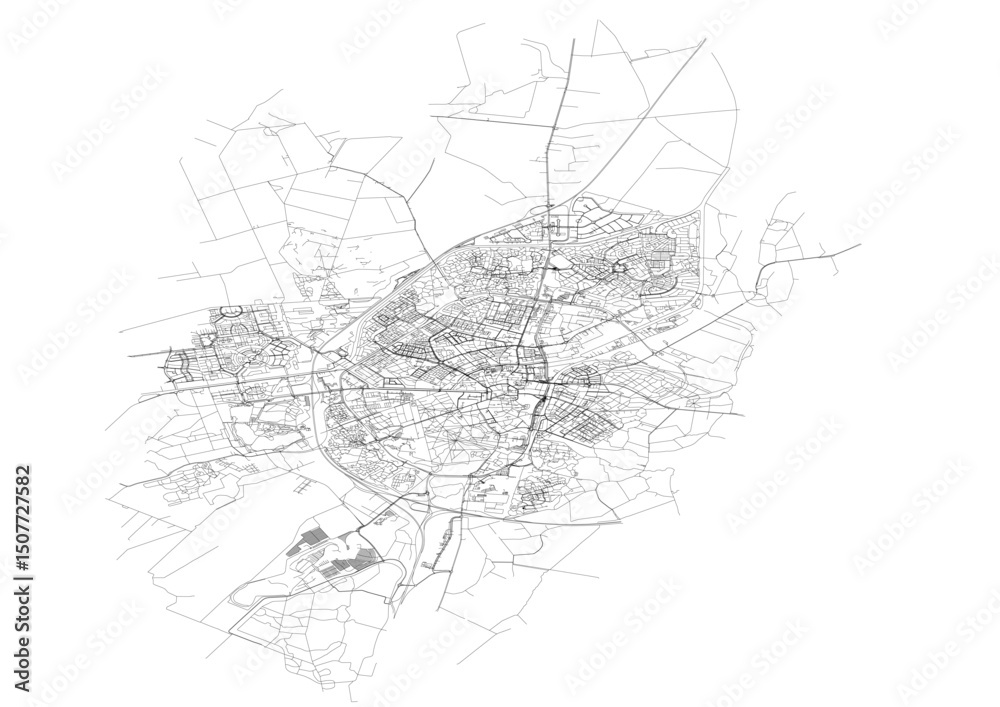 Vector Map of Assen Highways – Detailed Road Network for Urban Planning ...