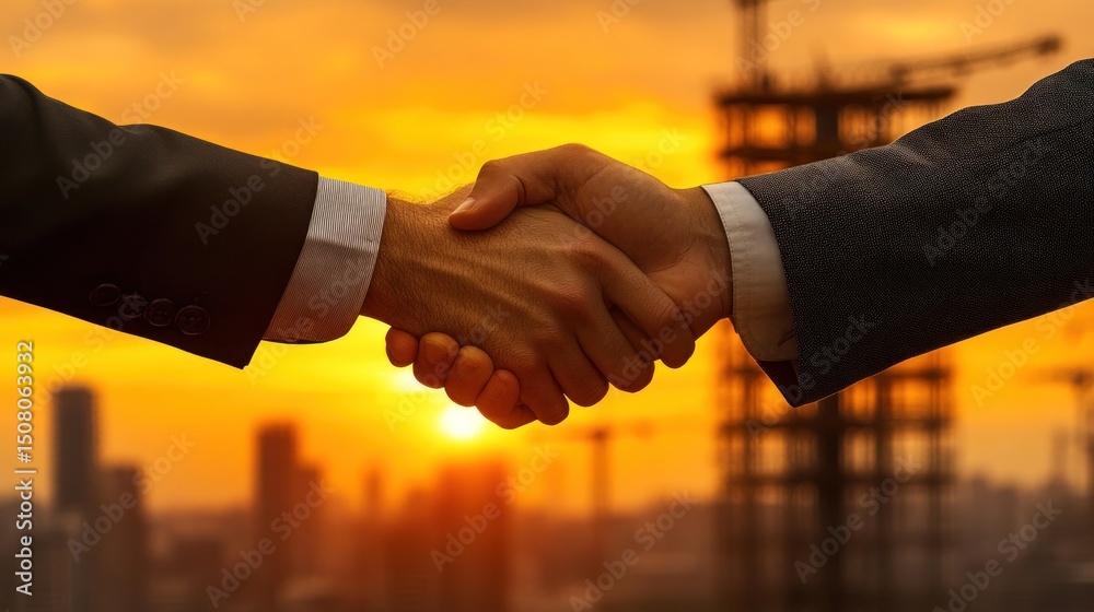 Golden Hour Handshake: A Symbol of Partnership and Success in ...