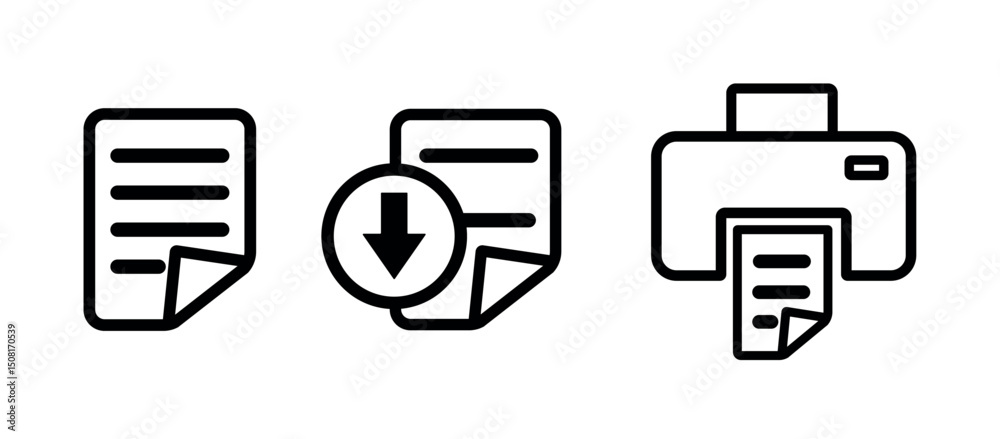 Office document icon. simple document, download and print document png ...