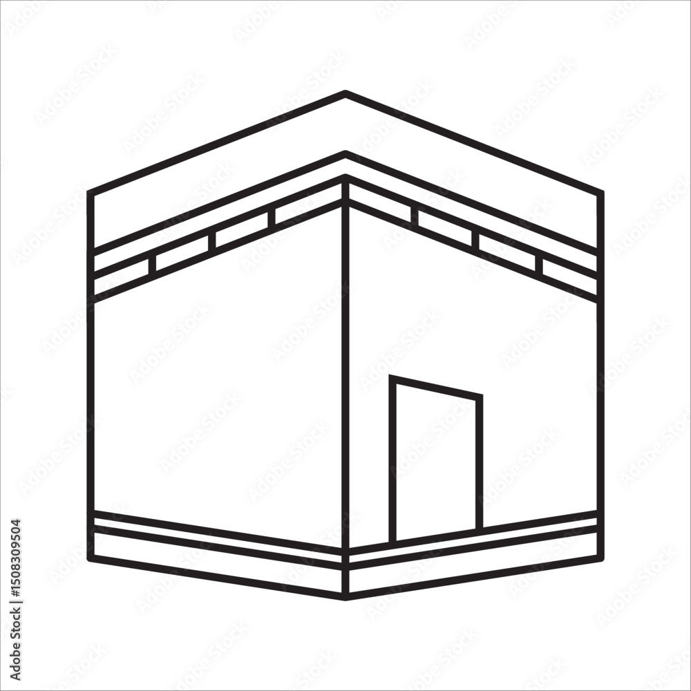 Vector de Stock Kaaba icon. Arabic Islamic Mecca or Kaaba, holy place ...