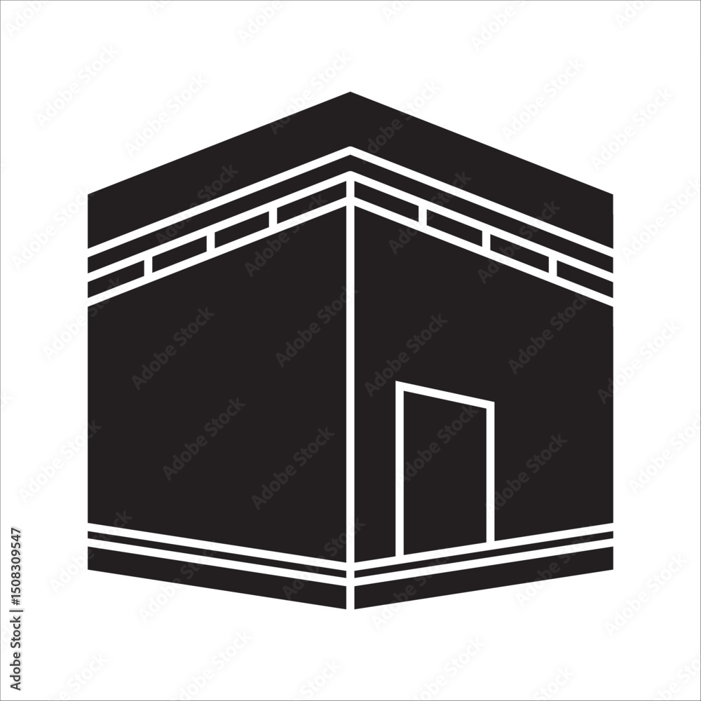 Kaaba icon. Arabic Islamic Mecca or Kaaba, holy place for worship ...