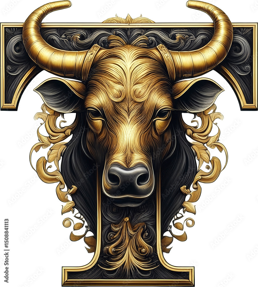 Letra T, toro, letra, animal, vector, administrar, ilustración, canis ...