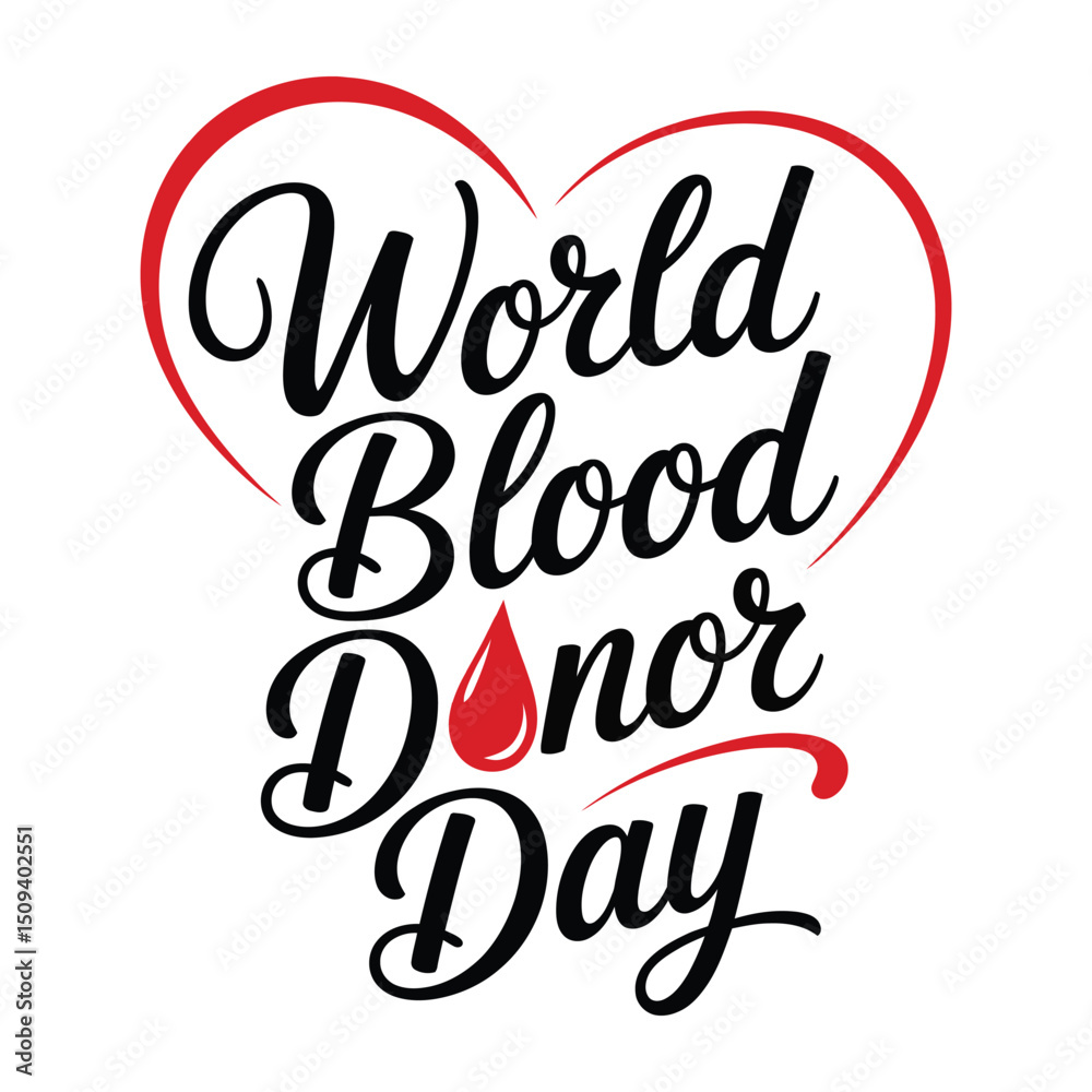 World Blood Donor Day A minimalist typography, calligraphy design ...