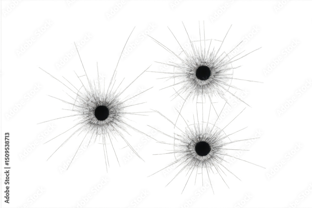 Stock-Foto „Realistic bullet holes illustrating damage from gunshots on ...