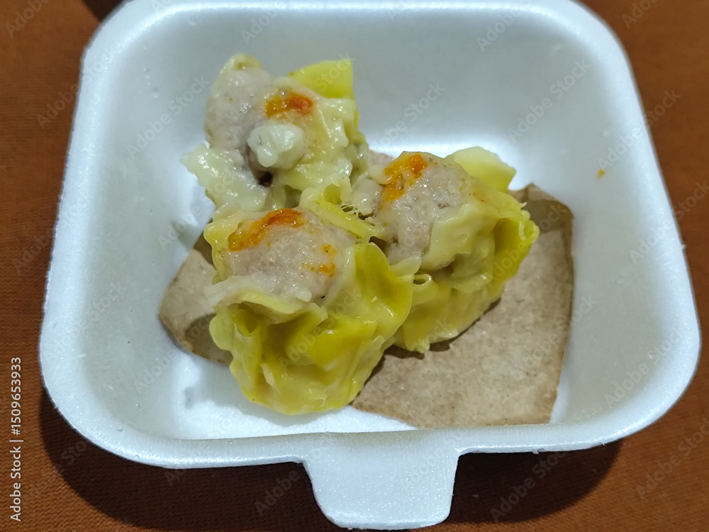 Dimsum The food menu at the Mie Gacoan restaurant, which has a soft ...