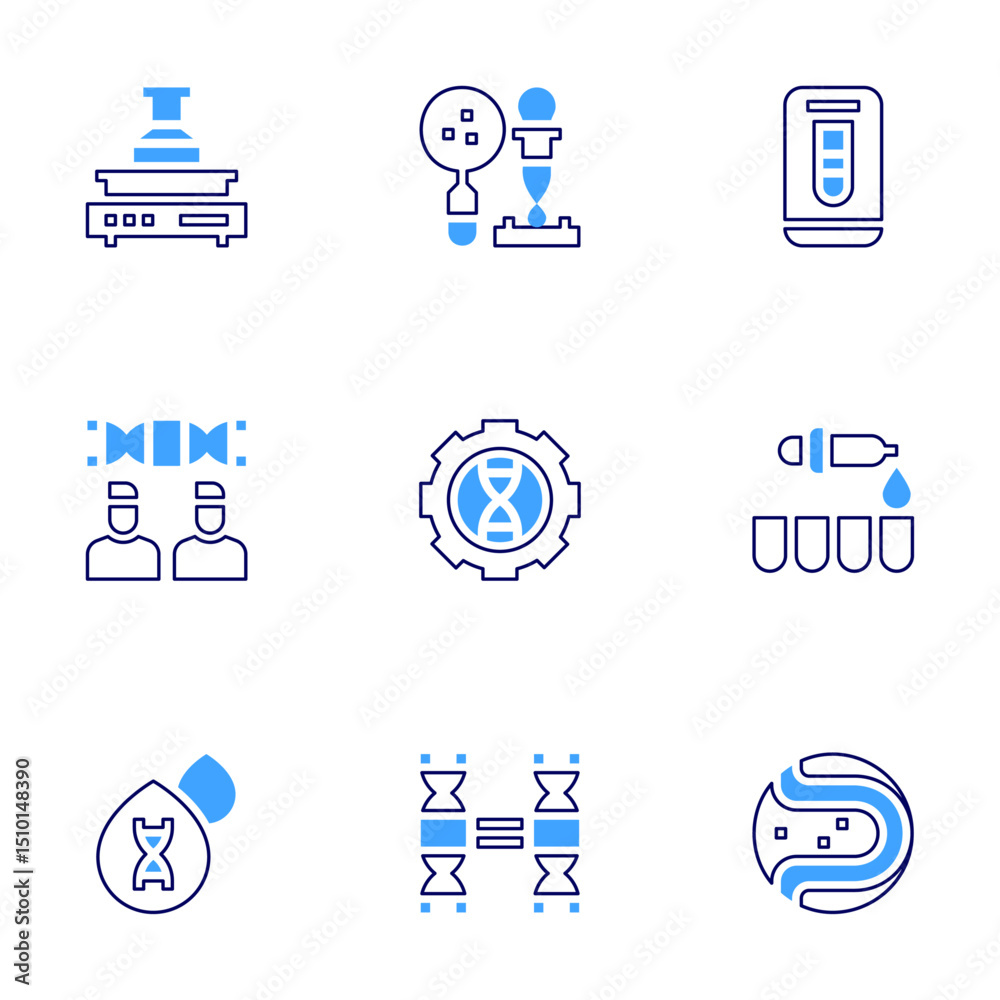 Image vectorielle Stock Science icon set. Bold line style. Duotone ...