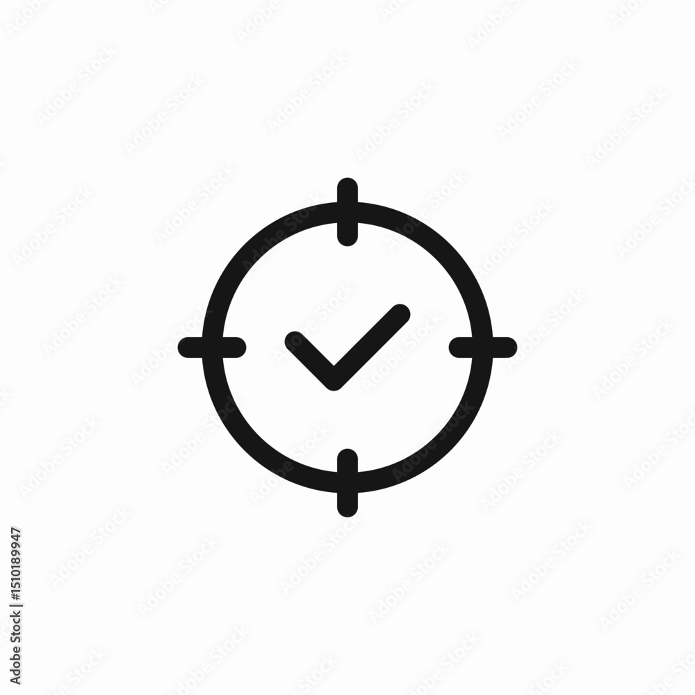 check mark in target icon sign vector Stock Vector | Adobe Stock