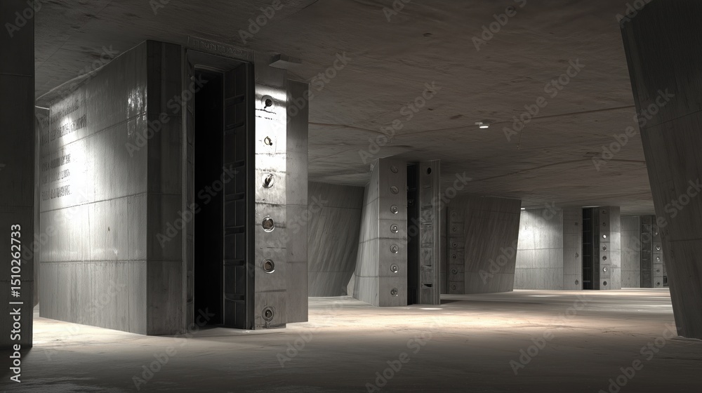 Nuclear arsenal mine, an underground military installation, a concrete ...