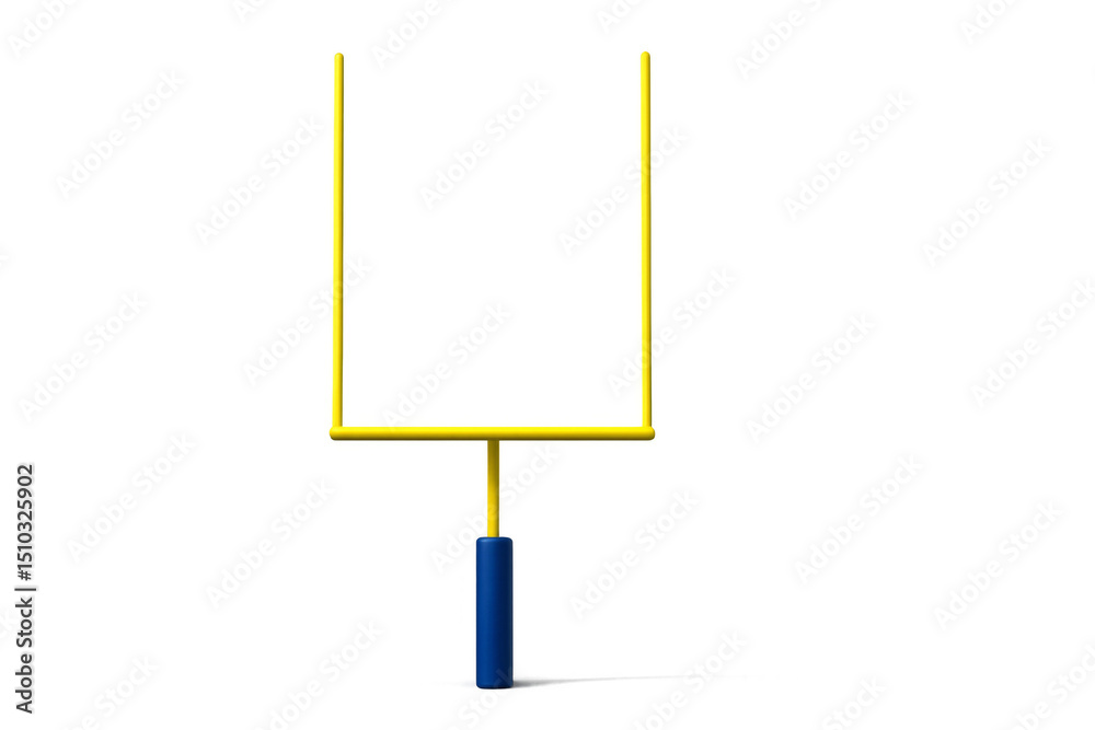 Yellow american football goal post on transparent background Stock ...