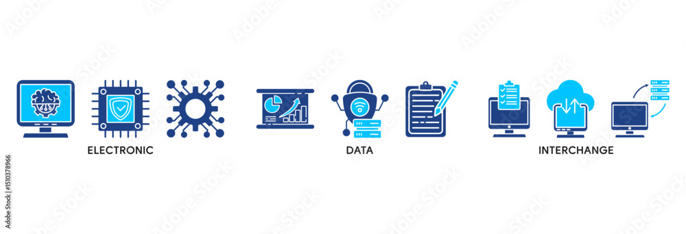 Стоковое векторное изображение «EDI icon set vector illustration ...