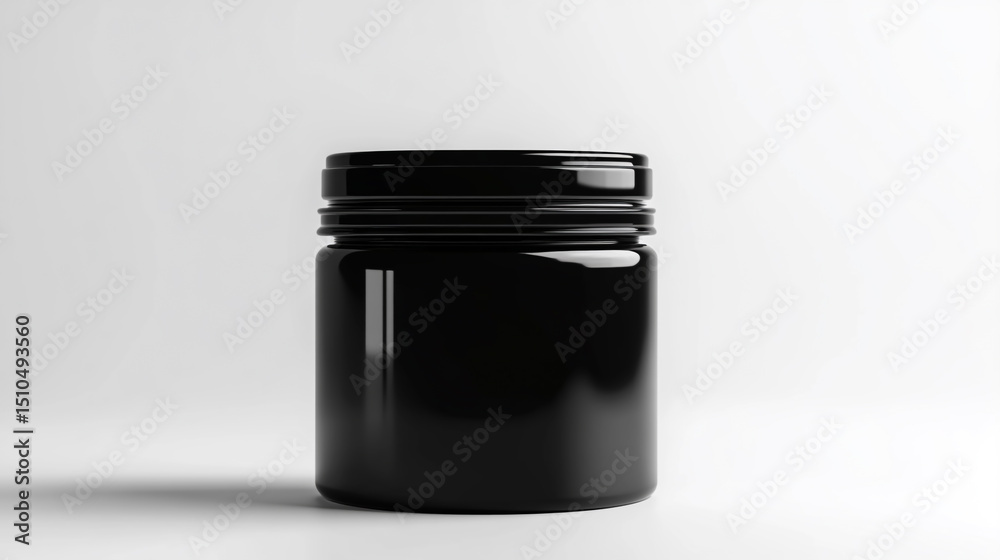 Premium black plastic jar of creatine sports supplement, isolated on a ...