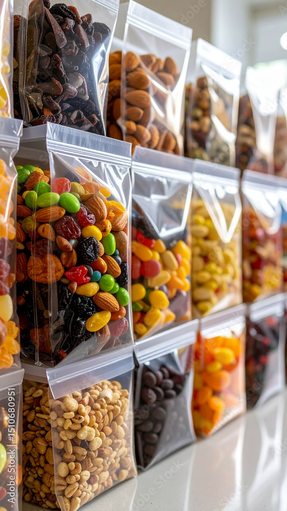 Permen dan Campuran Kacang Beragam dalam Tas Transparan, Assorted ...