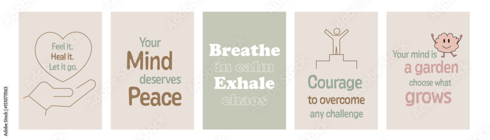Стоковое векторное изображение «A4 Positive affirmation posters ...