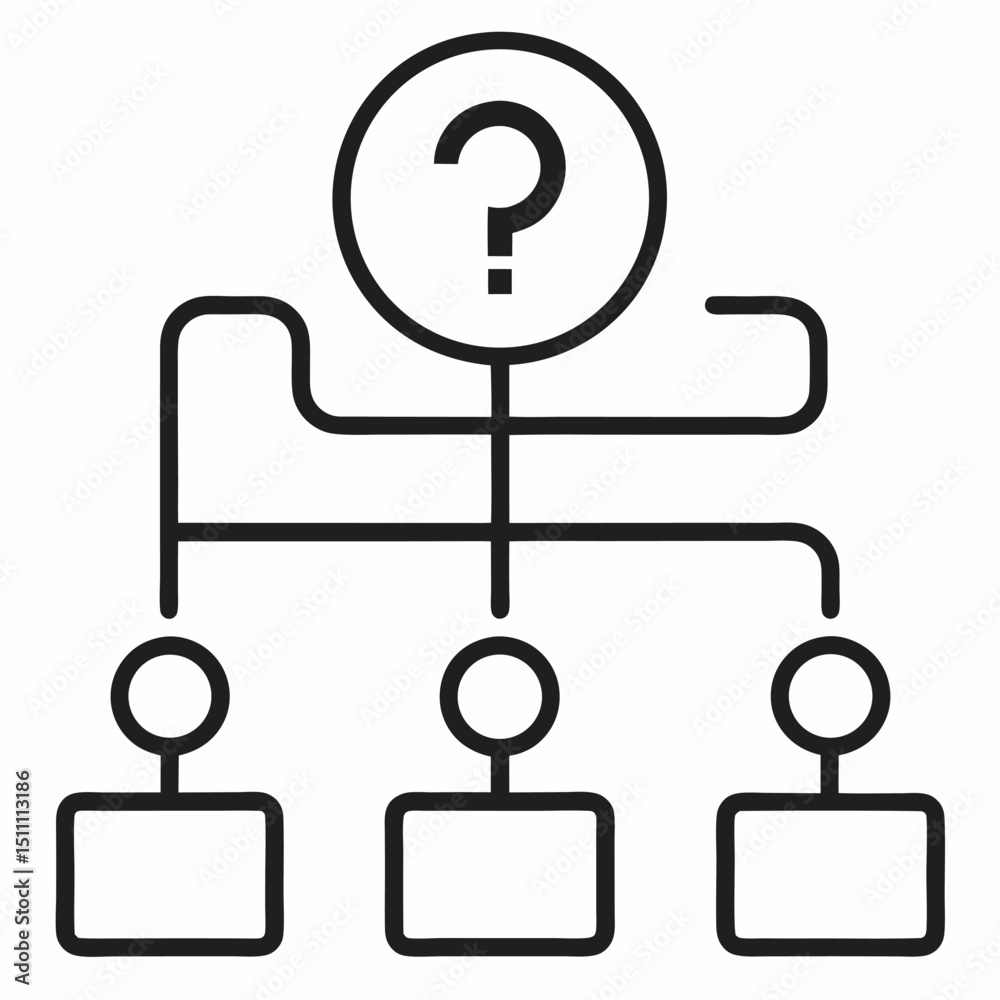 Question mark hierarchy chart organizational structure diagram Stock ...