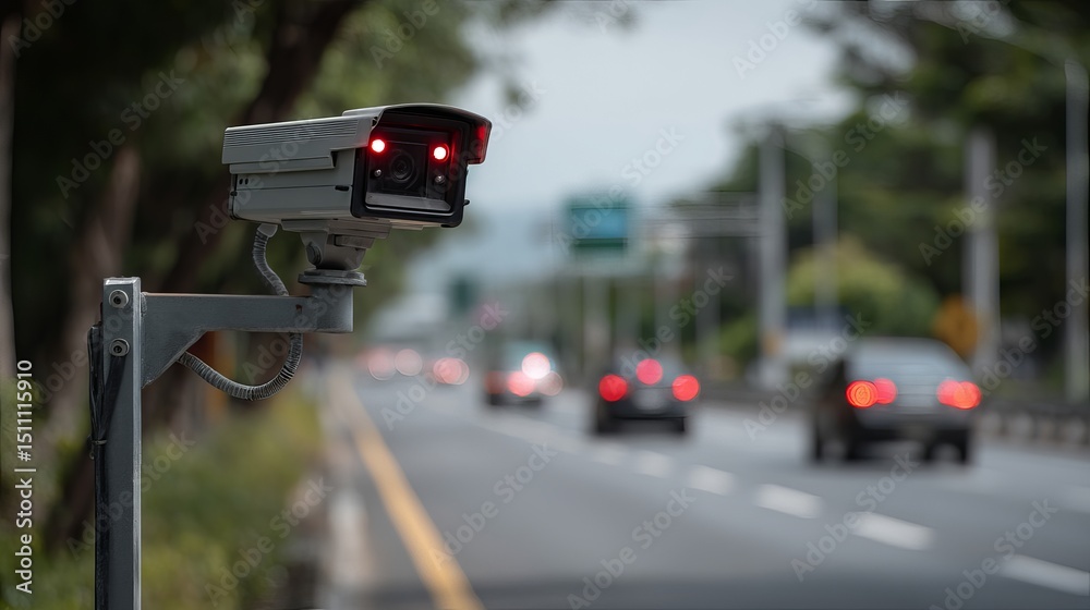 Infrared CCTV camera using modern technology for speed monitoring on ...