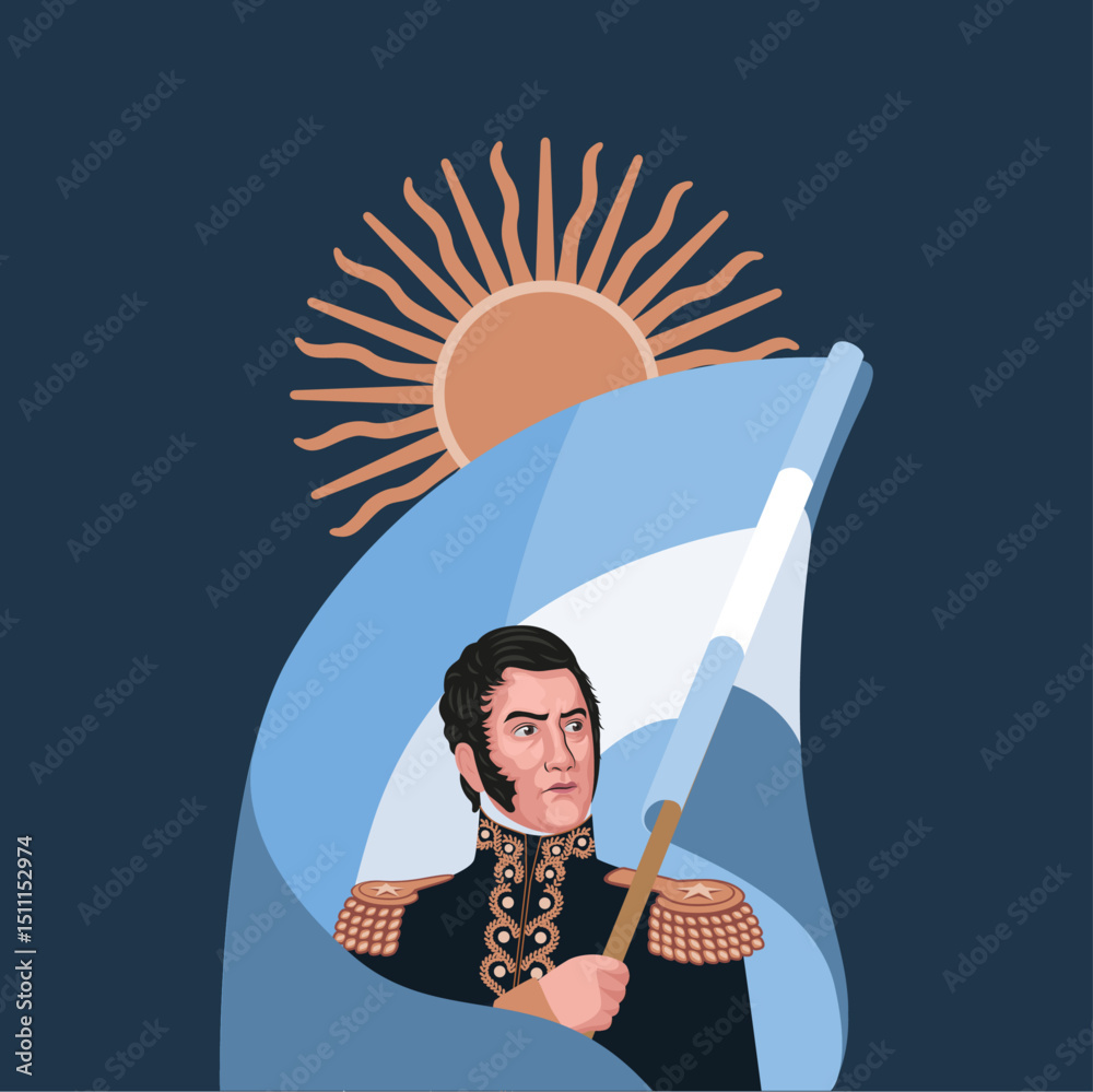 Image vectorielle Stock 9 de Julio, día de independencia argentina ...