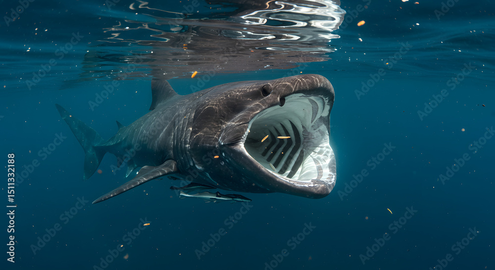 Basking Shark Filter-Feeding Underwater Stock Photo | Adobe Stock