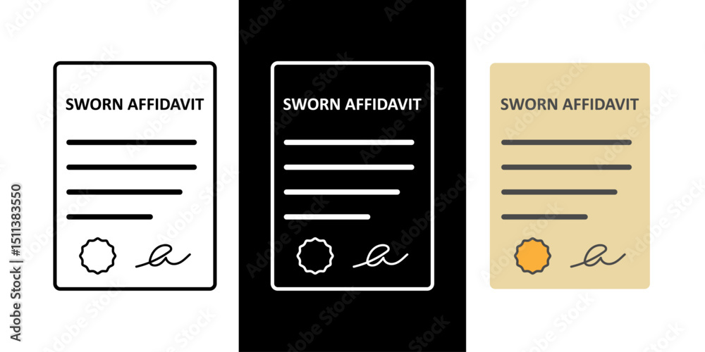 Vettoriale stock di Sworn affidavit (witness statement) icon in outline ...