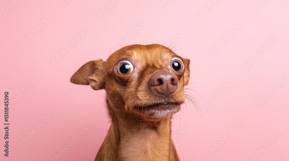 Hilarious Brown Chihuahua Dog with Startled Face – Close Up Funny ...