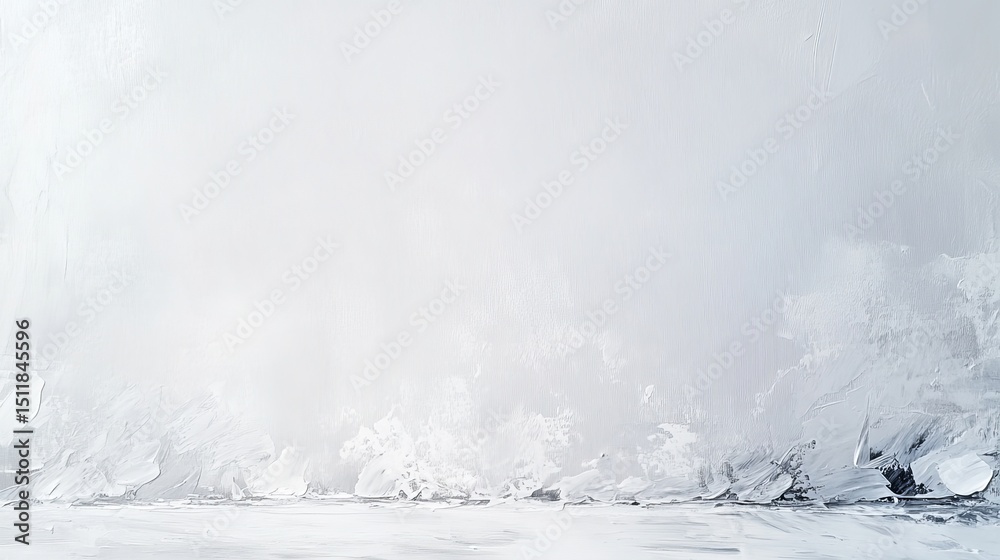 Snow-white canvas with one faint reflection line along the bottom edge ...