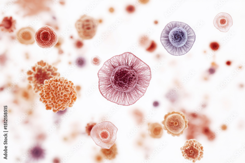 closeup view of various human parasites affecting immune system ...