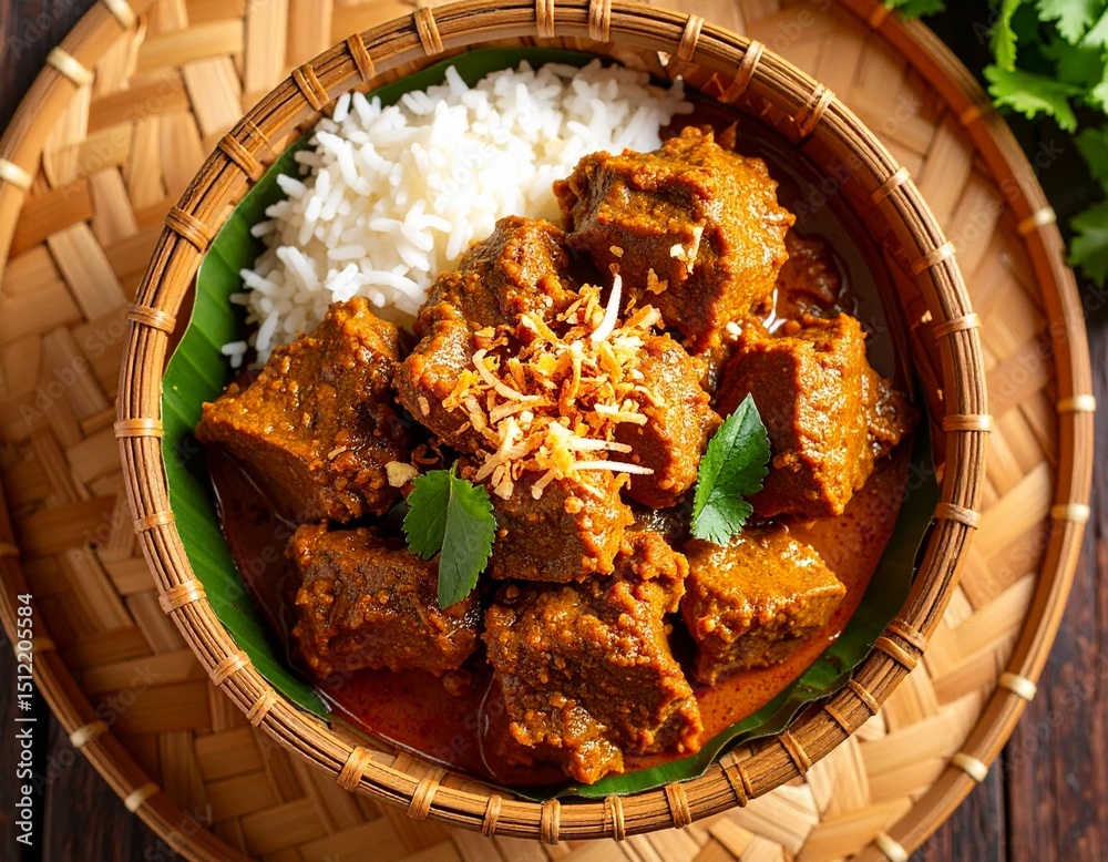 Foto de Stock Idul Adha Special: Indonesian Rendang with Traditional ...