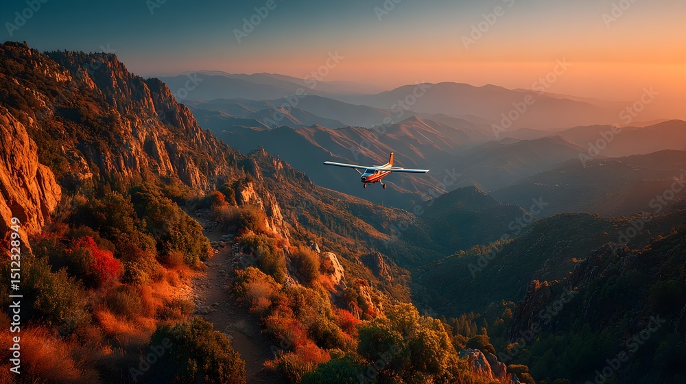 Immersive Mountain Range Visual with Aircraft in Flight – Cinematic ...