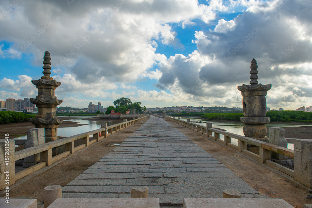 Photo Stock Buddha Tower at Luoyang Bridge. This bridge aka Wan'an ...