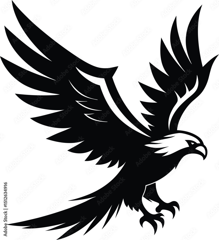 Title (passage format, comma-separated): Eagle flying silhouette, bird ...