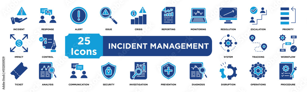 Incident Management icon collection set. Containing incident,response ...