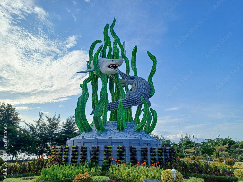 Fotografie Surabaya, Indonesia - 15 May 2025: The iconic Sura and Baya ...
