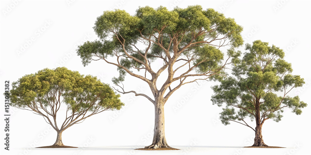 Stock-Foto „Set of Eucalyptus camaldulensis river red gum trees ...