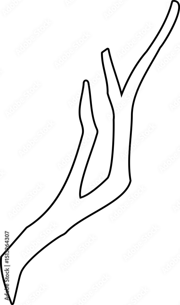 Dead branches coloring page Isolated. Old dry, bare tree branches ...