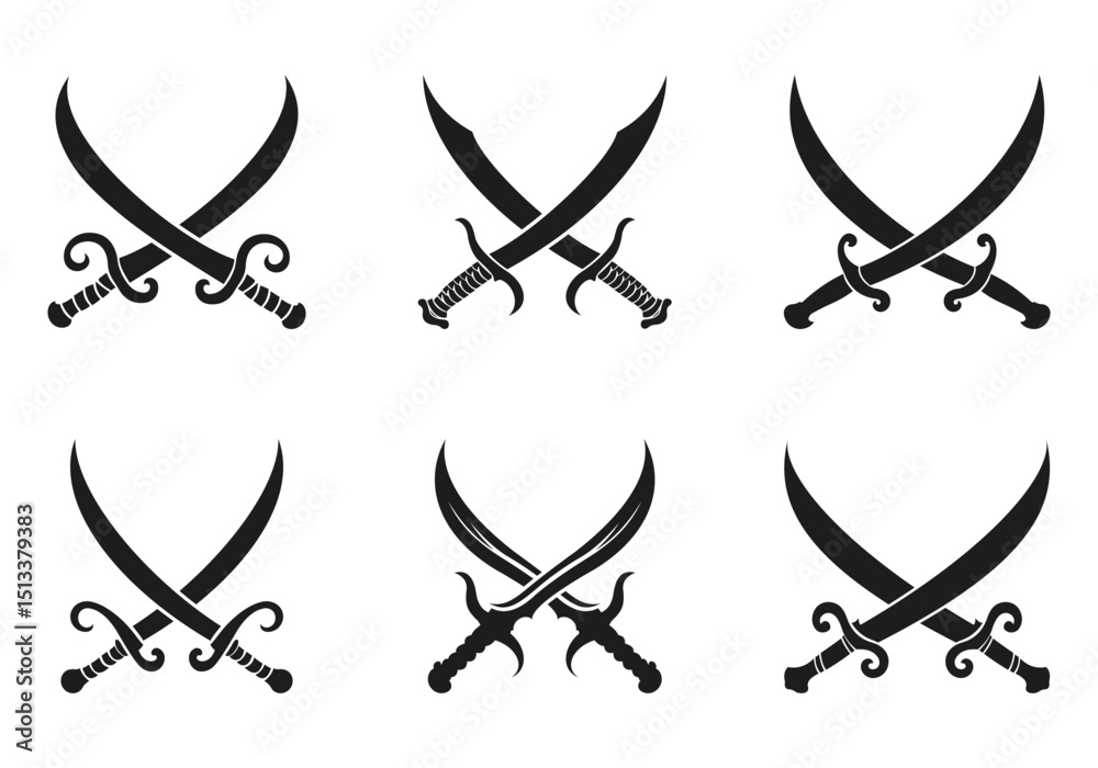 Crossed swords, sword, cross, sword silhouette, and crossed swords ...
