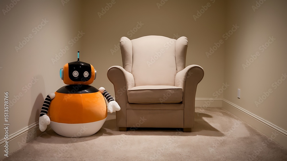 Autonomous robot vehicle with sports balls on an indoor field ...