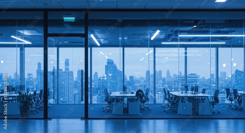 Retro-vintage office cubicle blur with faded colors & film grain ...