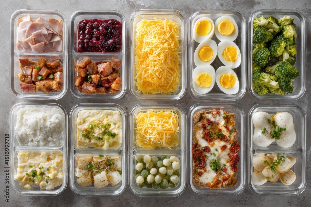 Organized Meal Prep Featuring Frozen Breakfast Foods in Clear ...