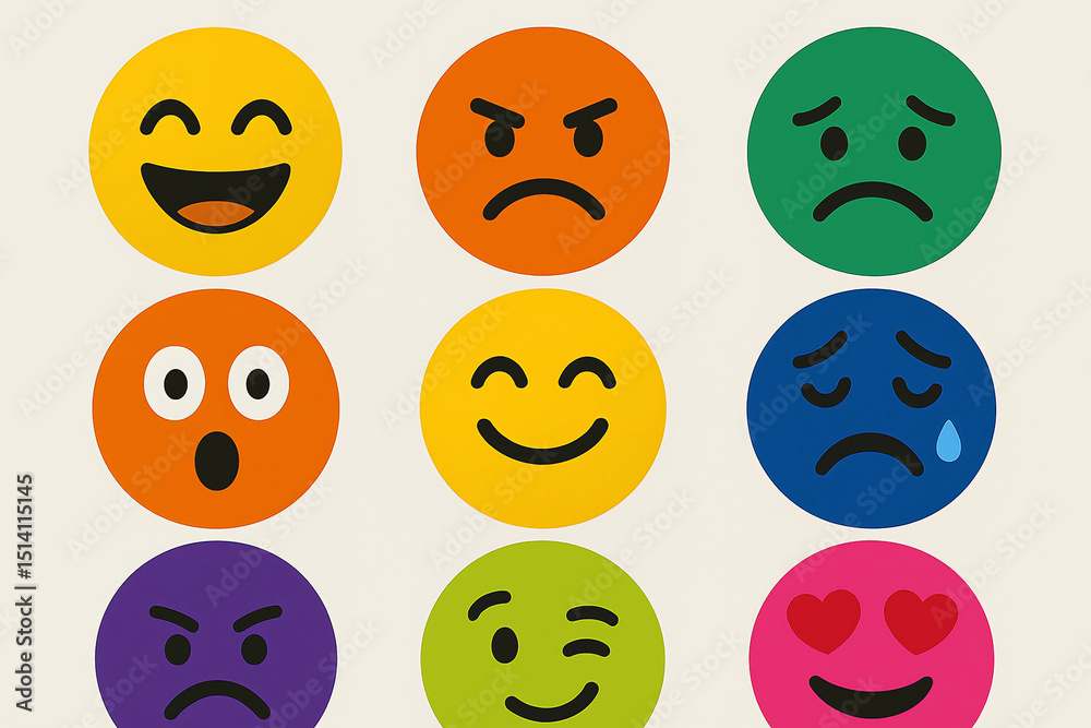 set of smileys with faces. various emojis such as smiling, embarrassed ...