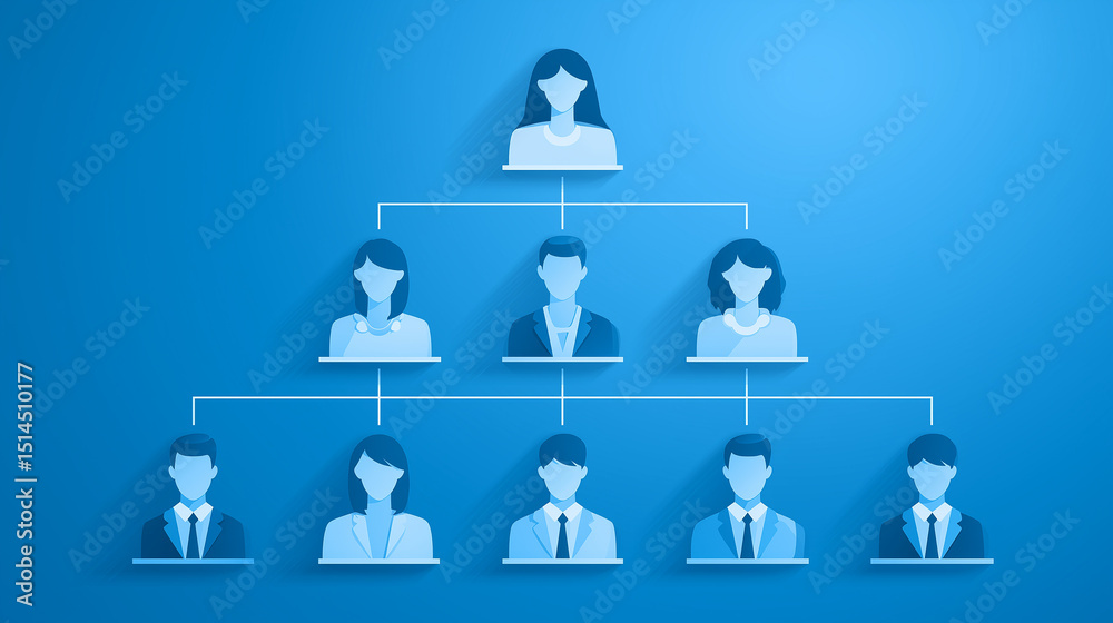Business concept. Chart of business organization structure and roles ...