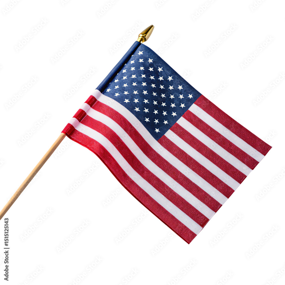 small USA flag, isolated PNG transparent background Stock Photo | Adobe ...